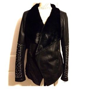 XOXO | Jackets & Coats | Nwt Xoxo Black Suede Silver Studded Jacket ...